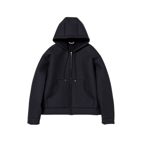 오라리 스펀지 트로피컬 울 집 후드 다크 네이비 Auralee Kream