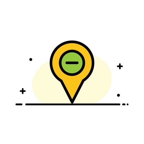 Location Map Navigation Pin Minus Business Flat Line Filled Icon Vector