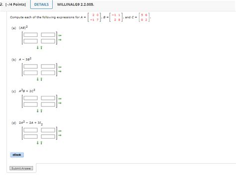 Solved Compute Each Of The Following Expressions For