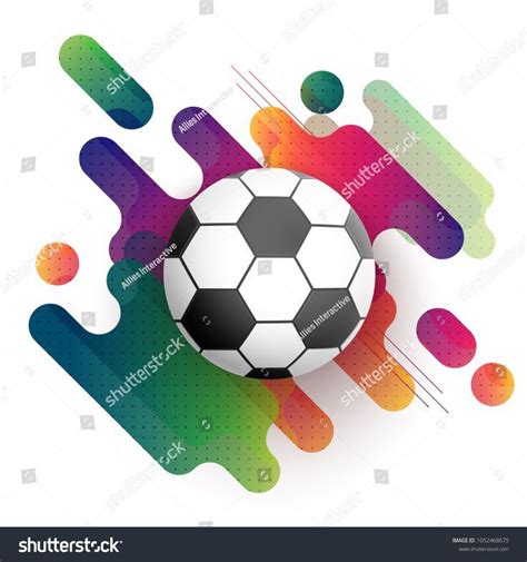 Soccer Ball On Colorful Abstract Background