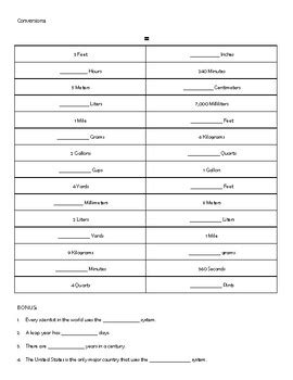 Measurement Conversion Quiz By Megan McKinney TPT