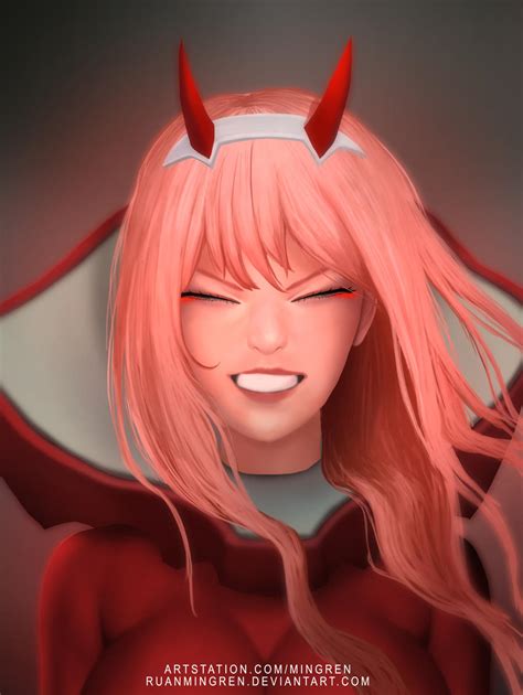 Zero Two Portrait By Ruanmingren On Deviantart