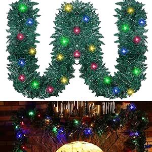 Abbylike 18 Ft Christmas Garland Tips Prelit Fraser Fir