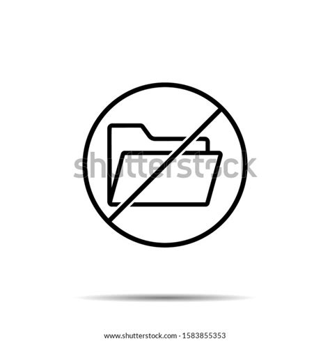 No Open Folder Icon Simple Thin Stock Vector Royalty Free Shutterstock
