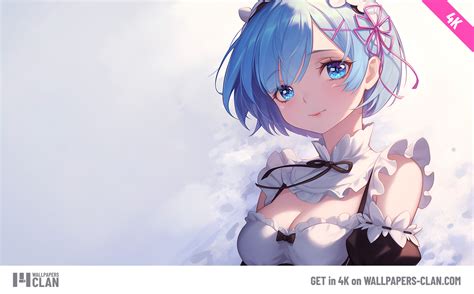 Free Rem Rezero Anime Soft Colors Desktop Wallpaper 4k
