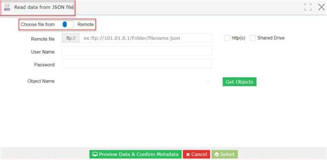 json as a data source in query chain rightdata