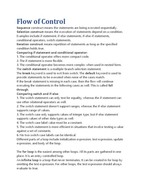 Flow Of Control Pdf Control Flow Data Type