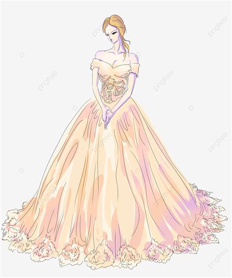 아름 다운 웨딩 드레스 일러스트 만화 그림 숙 녀 공급 숙 녀 드레스 웨딩 일러스트 Png 일러스트 및 Psd 이미지 무료 다운로드 Pngtree
