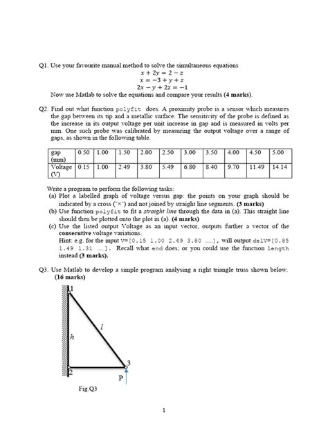 Matlab Cw Pdf Truss Force
