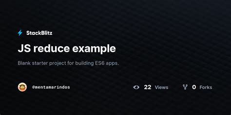 Js Reduce Example Stackblitz