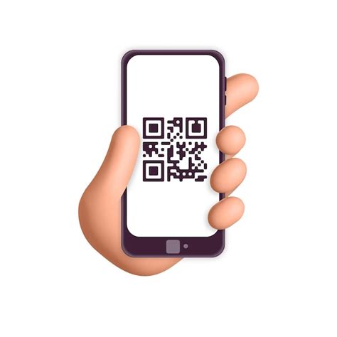 Premium Vector 3d Vector Realistic Render Template Hand Holds Smartphone Scanning Qr Code
