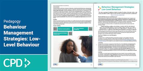 Behaviour Management Strategies Low Level Behaviour