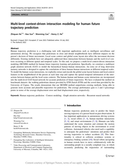 Pdf Multi Level Context Driven Interaction Modeling For Human Future