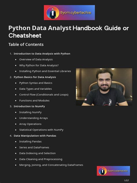 Python Data Analyst Handbook Guidebyomcybertechie Pdf Statistics