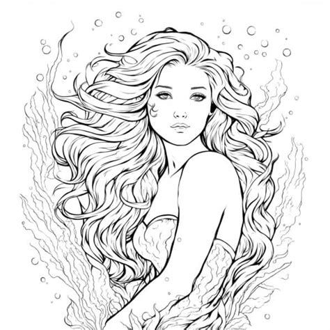 Télécharger Pages à Colorier De Sirène Dans Leau Pages De Coloriage En