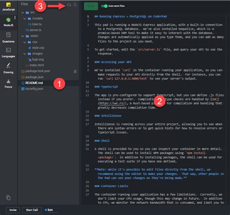 using pad features coderpad interview docs