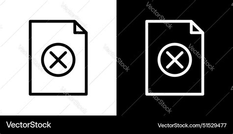 Delete Document Icon Set Cancel Or Remove File Vector Image