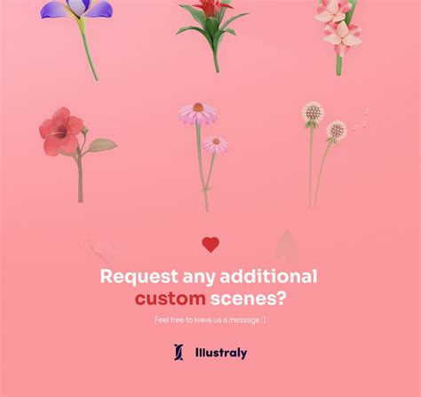Flowy Various Flowers 3d Icon Set Rose Calendula Tulips Lavender And