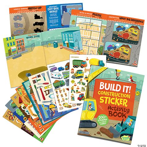 Build It Construction Sticker Activity Book Mindware