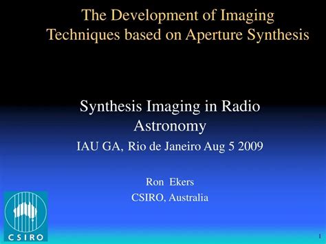 Ppt Evolution Of Imaging Techniques In Radio Astronomy Powerpoint