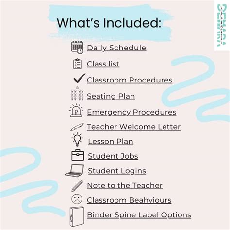 Editable Substitute Teacher Binder Template Classroom Sub Plans Canva