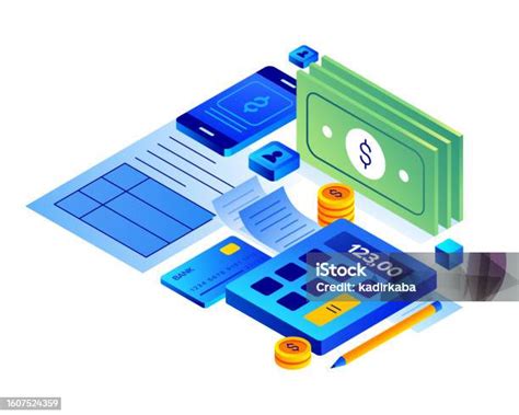 은행과 돈의 벡터 그림은 아이소메트릭 아이콘 세트와 3차원 디자인이다 3차원 형태에 대한 스톡 벡터 아트 및 기타 이미지 3차원 형태 가상현실 개념 Istock