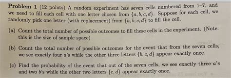 Solved Problem 1 12 Points A Random Experiment Has Seven