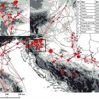 Spatial Network Generated With Proximal Point Analysis Of The Certosa 5