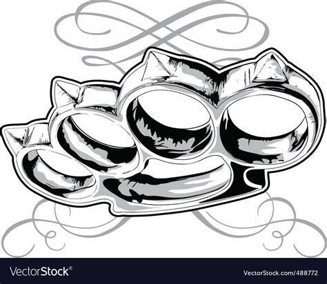 Brass Knuckle Royalty Free Vector Image Vectorstock