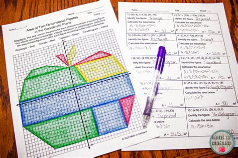 polygons in the coordinate plane classful worksheets library