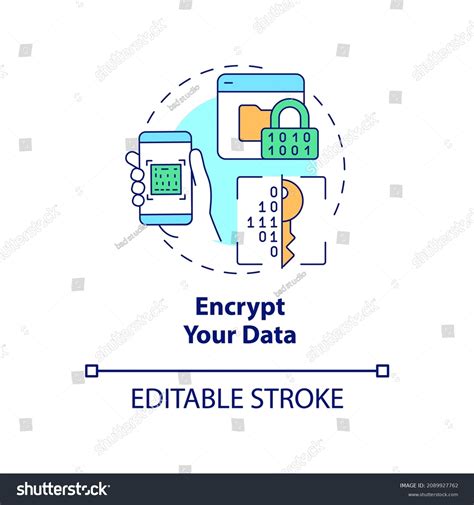 Data Encryption Concept Icon Personal Information Stock Vector Royalty