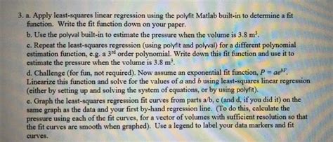 Solved 3 A Apply Least Squares Linear Regression Using The