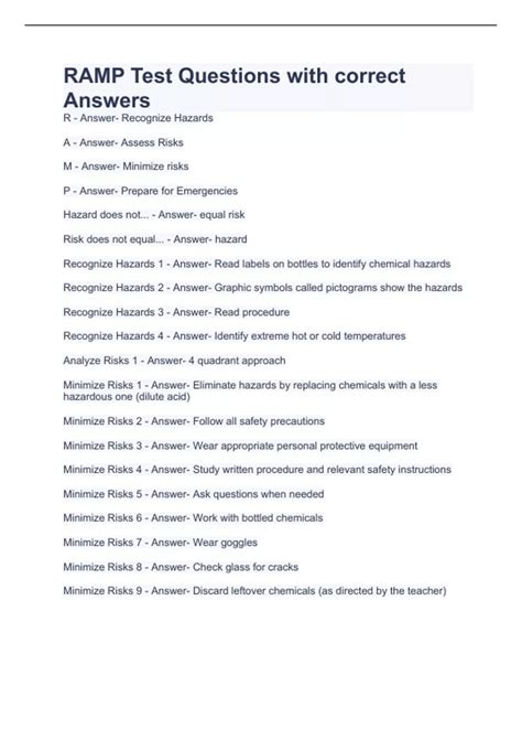 Ramp Test Questions With Correct Answers Ramp Stuvia Us