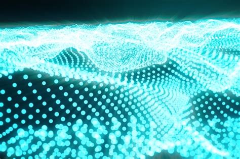 Premium Photo 3d Rendering Blue Abstract Digital Wave Form On Dark