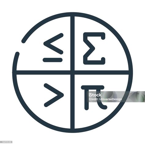 수학적 기호 얇은 선 아이콘입니다 수학 과학 선형 아이콘 표지판 개념 격리 개요 기호에서 웹 디자인 및 앱에 대한 벡터 그림 기호 요소입니다 0명에 대한 스톡 벡터 아트 및