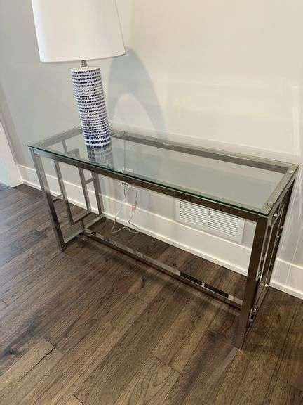 Contemporary Chrome Console Table Auction Ohio