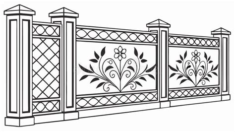 Ornate Fence Panel With Leafy Pattern Elegant Exterior Design Vector Design Generative Ai