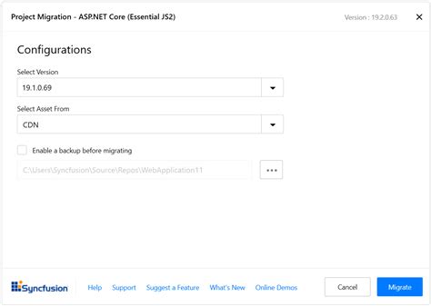 Project Migration Process For Aspnet Core Platform Syncfusion