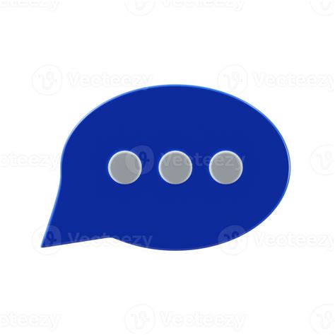 3d Blue Bubble Chat With Three Dots Conversation Messaging Icon 49501017 Png