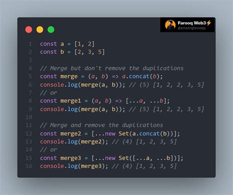 farooq dad 💚 javascript tip 💚 different ways of merging facebook