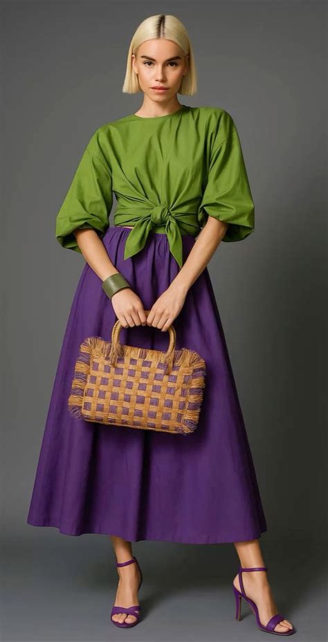 Bright Colours Skirt Outfit Contrast Color Outfit Colour Contrast