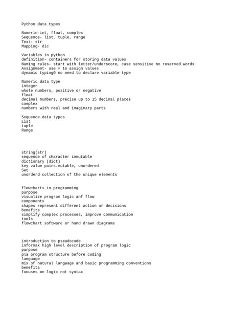 Python Data Types Notes Pdf