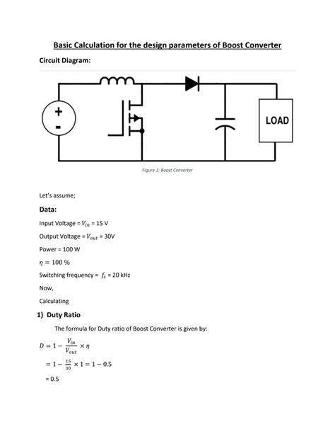 Solution Power Electronics Basic Calculation For The Design Parameters