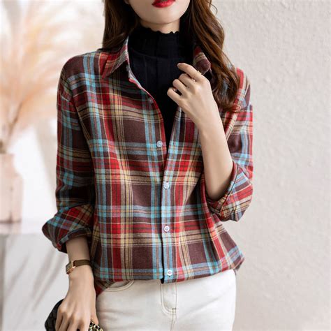 체크 패턴 루즈핏 셔츠