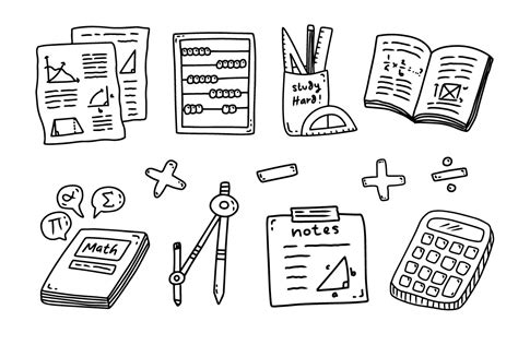 Cute Math Doodle Illustration Collection Graphic By Fathurmutiah
