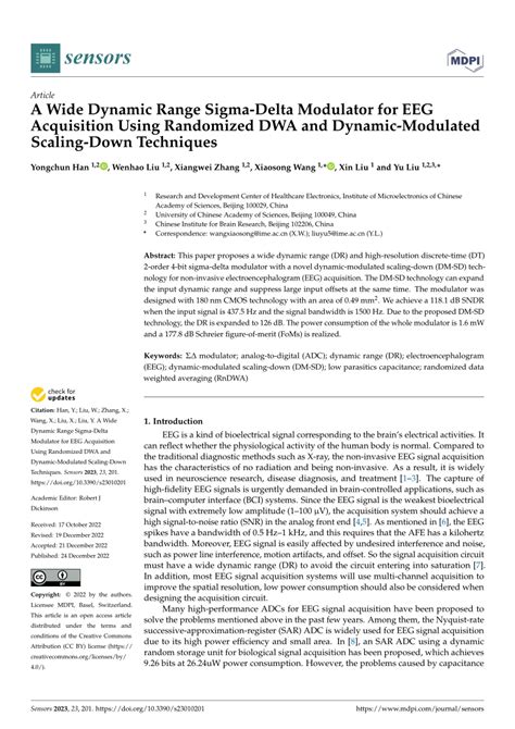 Pdf A Wide Dynamic Range Sigma Delta Modulator For Eeg Acquisition Using Randomized Dwa And