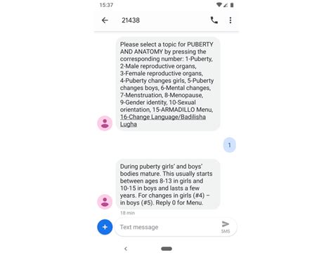 Example Interaction With The Armadillo Adolescent Youth Reproductive Download Scientific