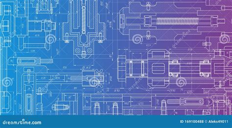 Technological Engineering Scheme On A Color Bright Background