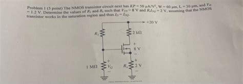 Solved Problem I 5 Point The Nmos Transistor Circuit Next