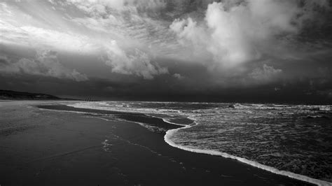 Beach Black And White Wallpaper
